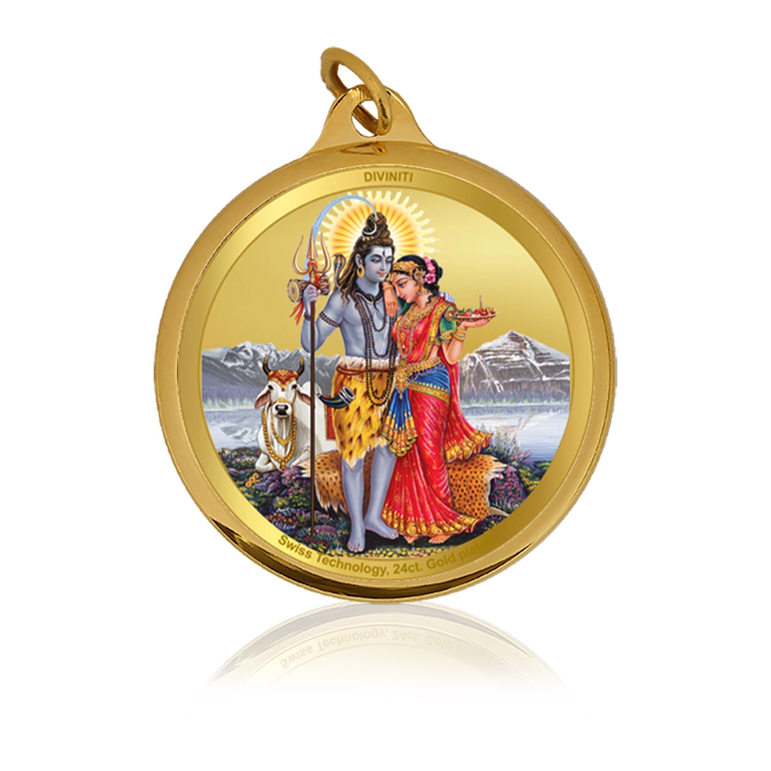 Diviniti 24K Gold Plated Shiva Parvati & Om Namah Shivay 22MM Double S