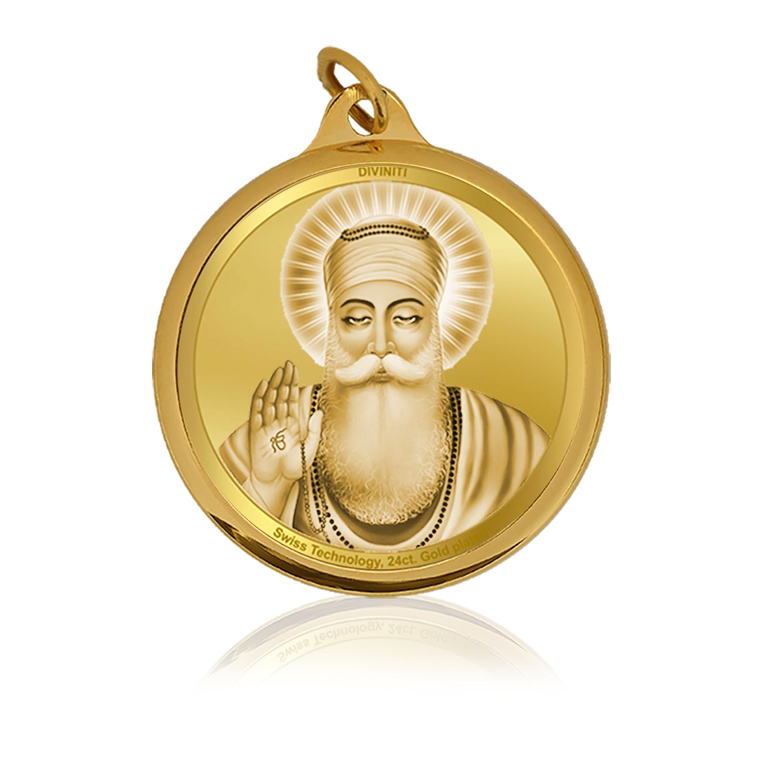 Diviniti 24K Gold Plated Guru Nanak & Golden Temple 22MM Double Sided