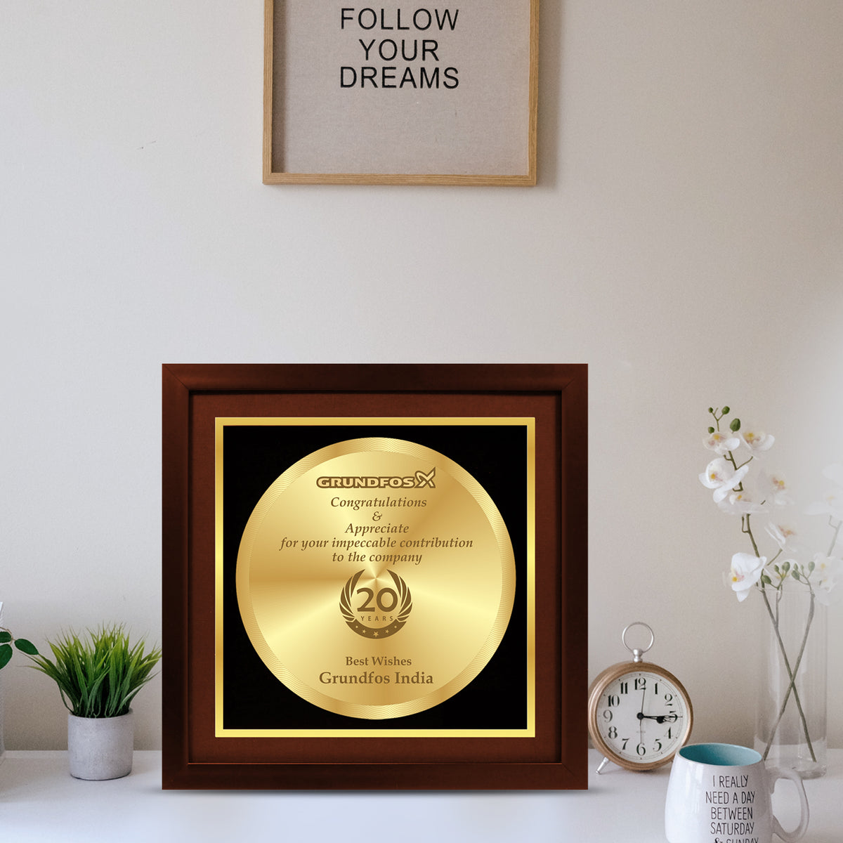 Customized 3D Memento With Matter Printed on 24K Gold Plated Foil For