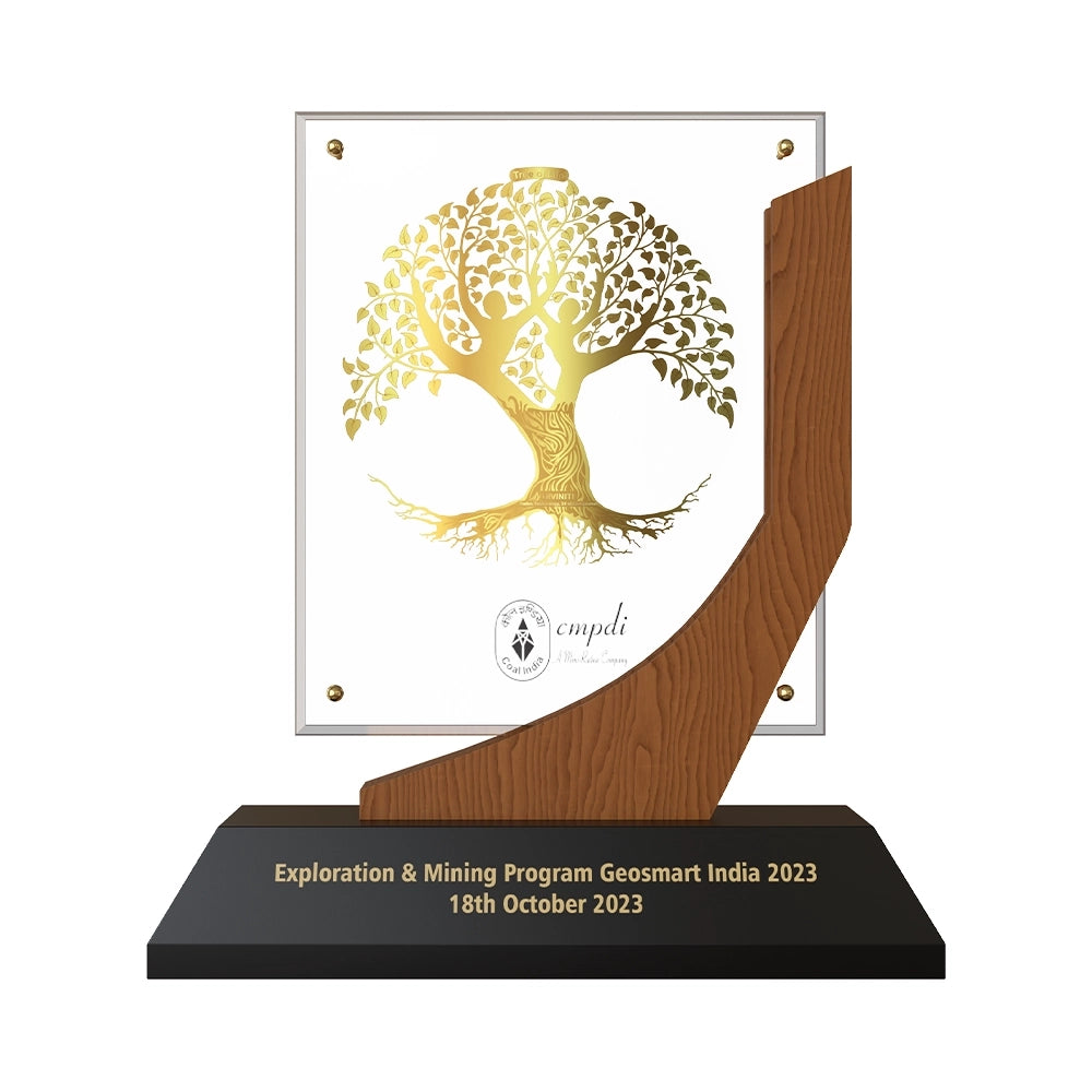 Premium MDF & Acrylic Award 24k Gold Plated Foil Tree Of Life Personal ...