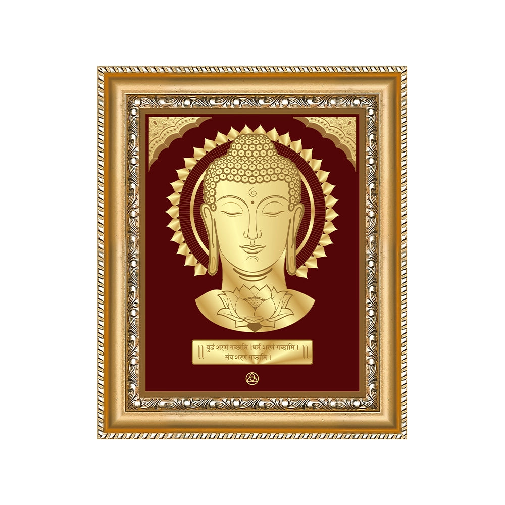 Buddha | Serenity and Divine Presence Gold on Gold Wall Hanging Frame ...