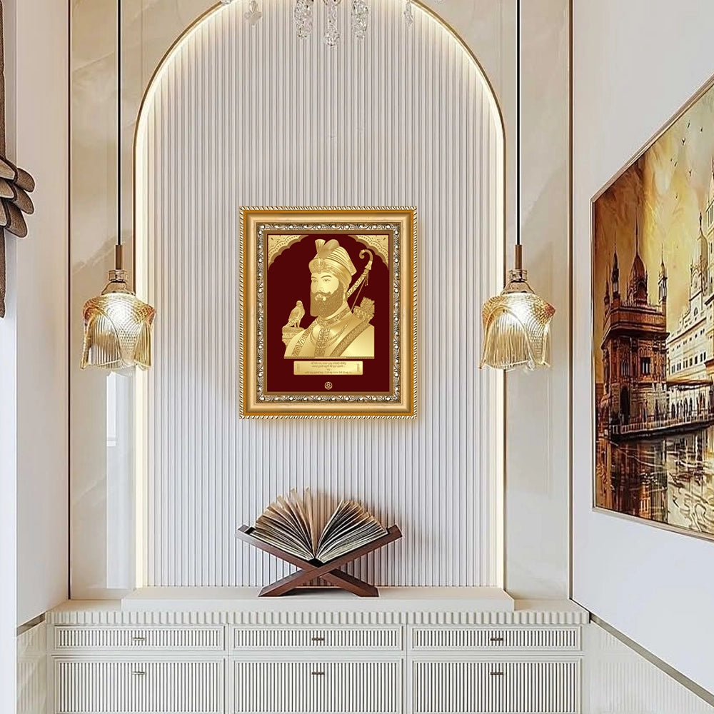 Guru Gobind Singh Ji | Sacred Wisdom and Valor Gold on Gold Wall Hangi ...