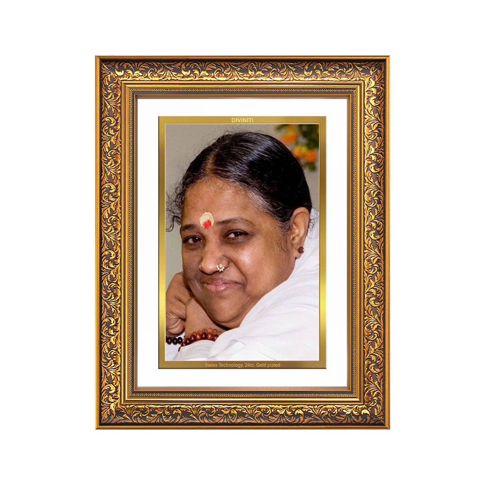 Mata Amritanandamayi | Guru Amma Wall Photo Frame in 24K Gold Plated F ...