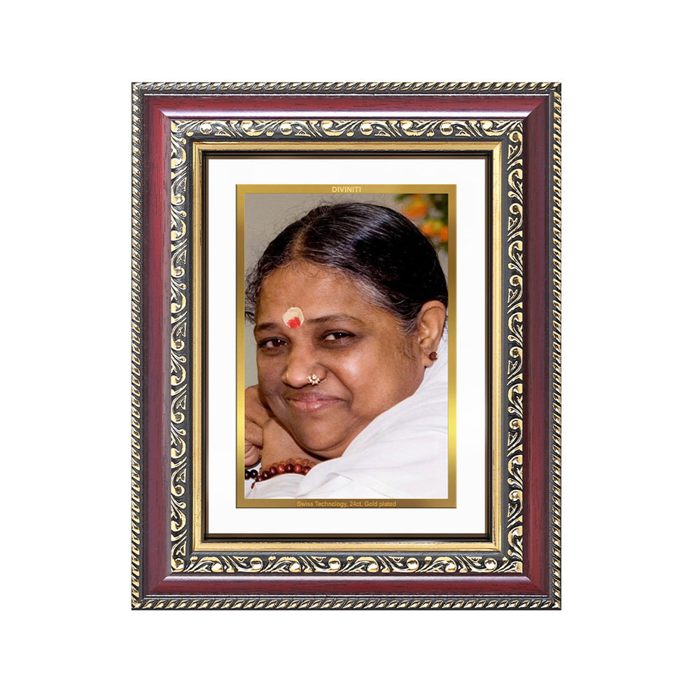 Mata Amritanandamay Photo Frame 24K Gold Plated foil – DIVINITI LUXURY ...