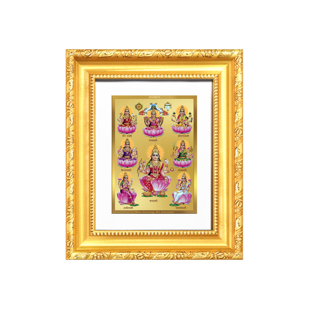 Ashtalakshmi | Lakshmi Devi For Wall & Tabletop Frame in 24K Gold Plat ...