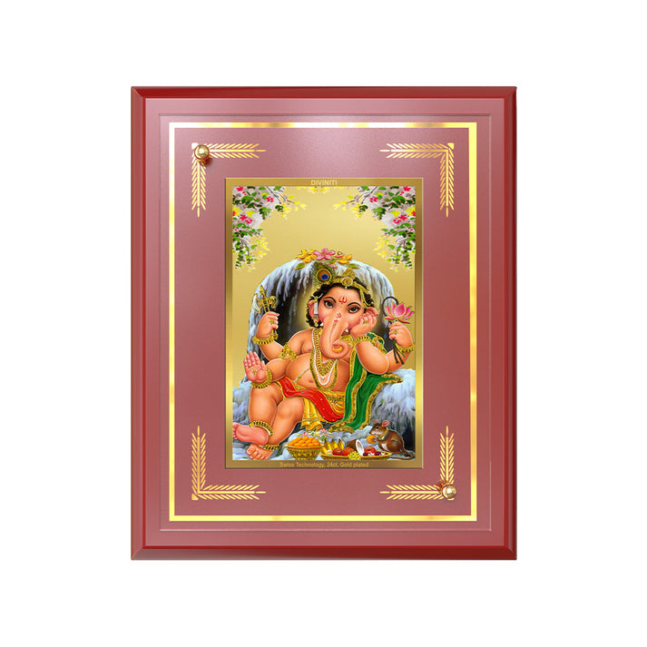 Bal Ganesha Photo Frame in 24K Gold Plated Foil | Diviniti – DIVINITI ...
