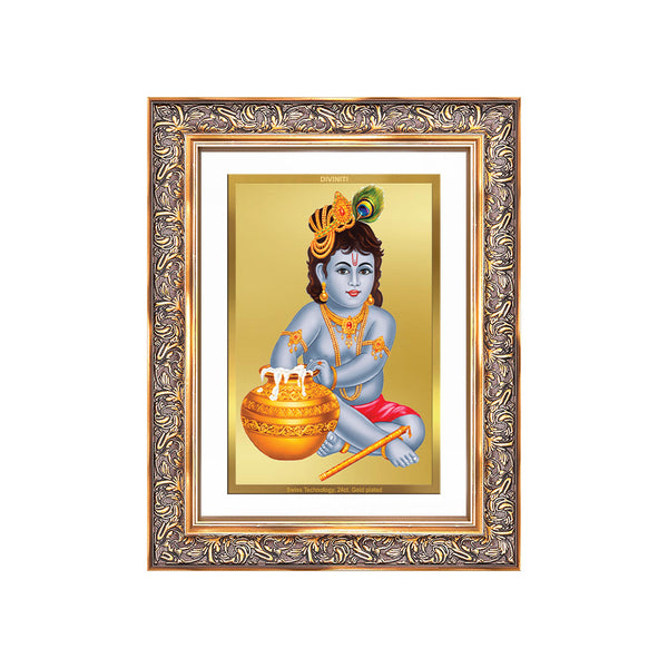 Devakinandana photo frame Baby Krishna in Gold plated foil – DIVINITI ...