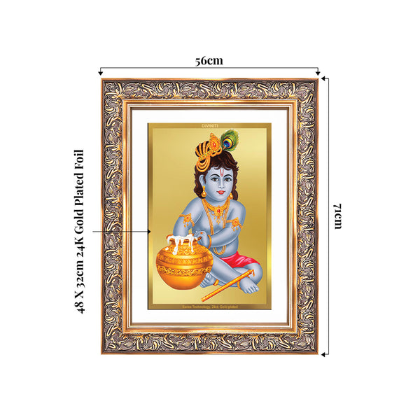 Devakinandana photo frame Baby Krishna in Gold plated foil – DIVINITI ...