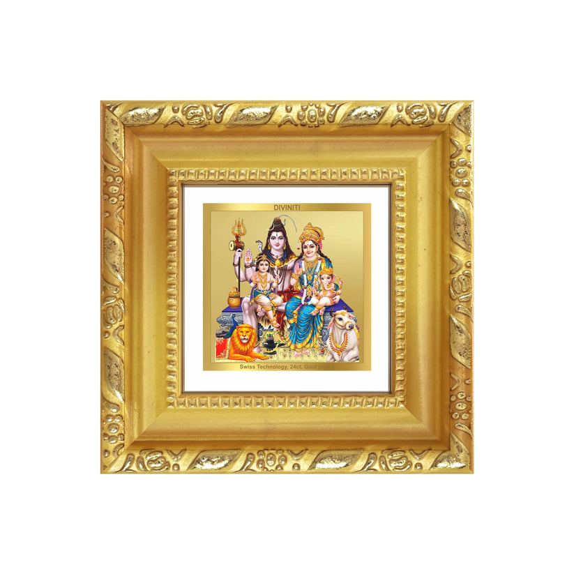 Shiva Parivar | Divine Family of Lord Shiva Tabletop Frame in 24K Gold ...