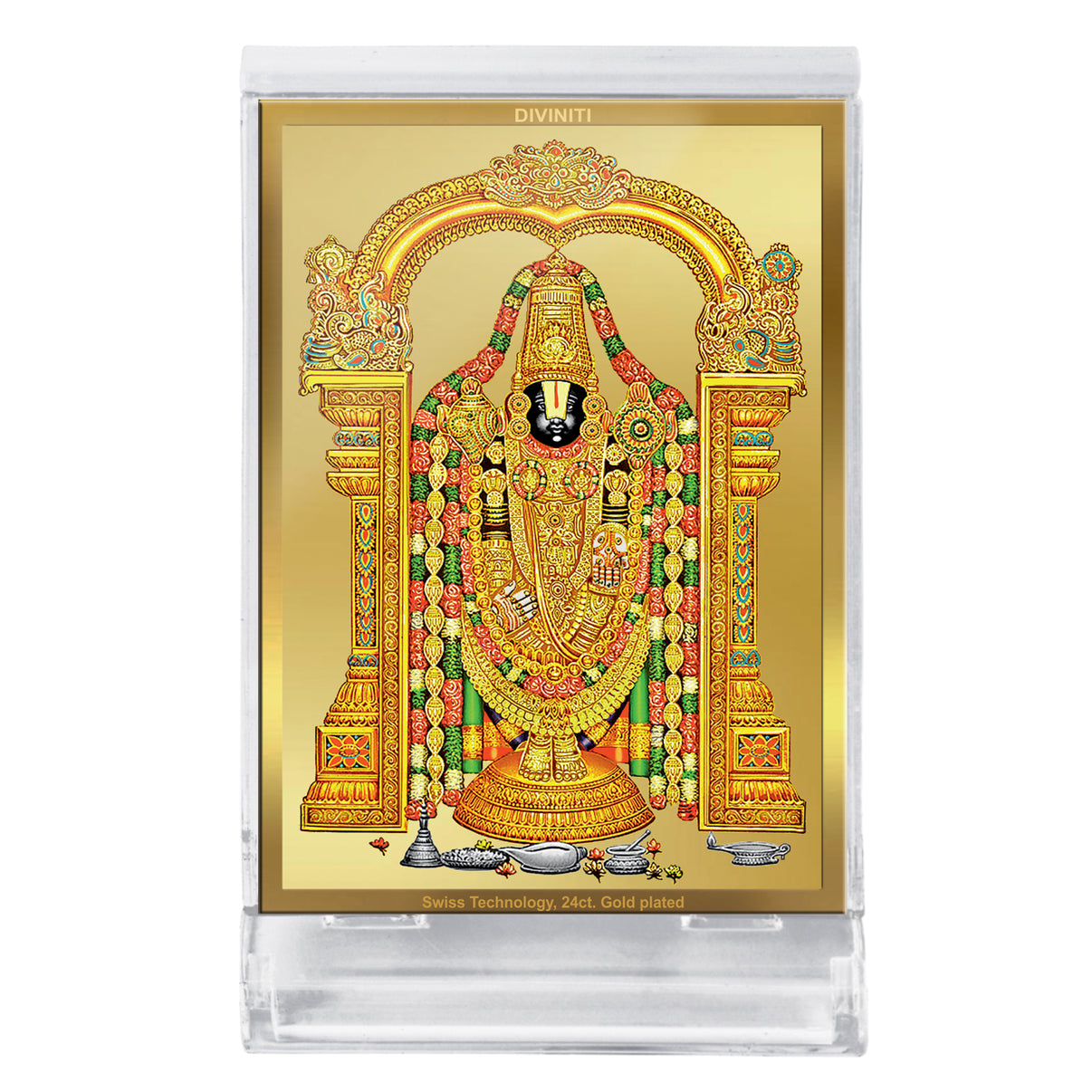 24K Gold Plated Tirupati Balaji Acrylic Car Dashboard Frame. – DIVINITI ...