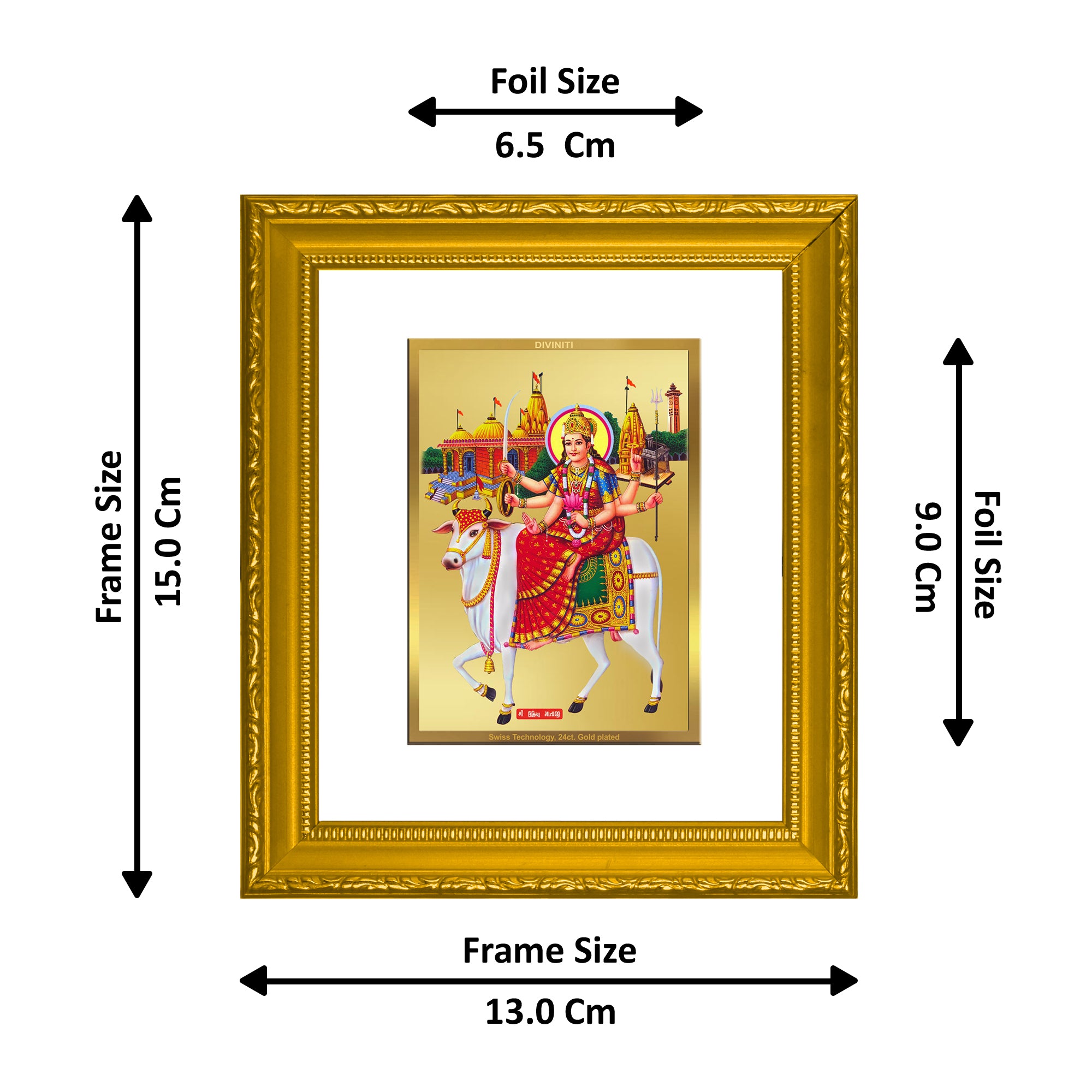 DIVINITI Umiya Mata Gold Plated Wall Photo Frame| DG Frame 101 Size 1