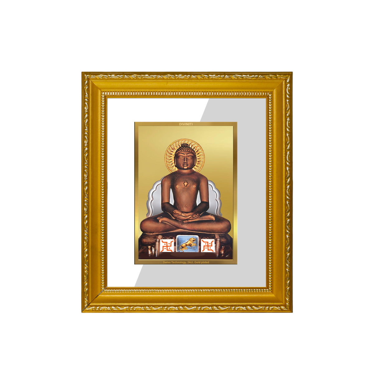 DIVINITI Mahavir Gold Plated Wall Photo Frame| DG Frame 101 Wall Photo