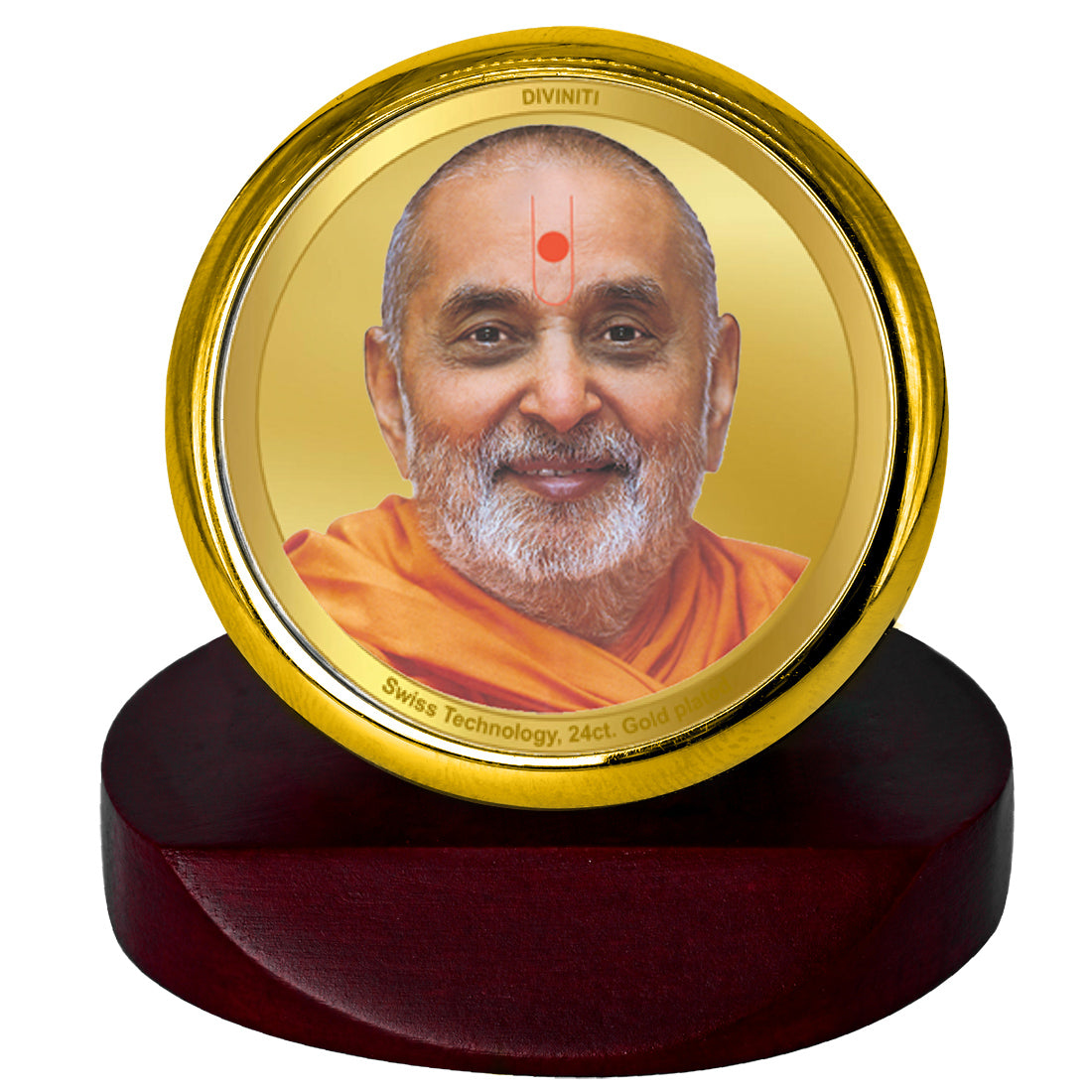 Diviniti 24K Gold Plated Pramukh Swami Photo Frame for Car Dashboard ...
