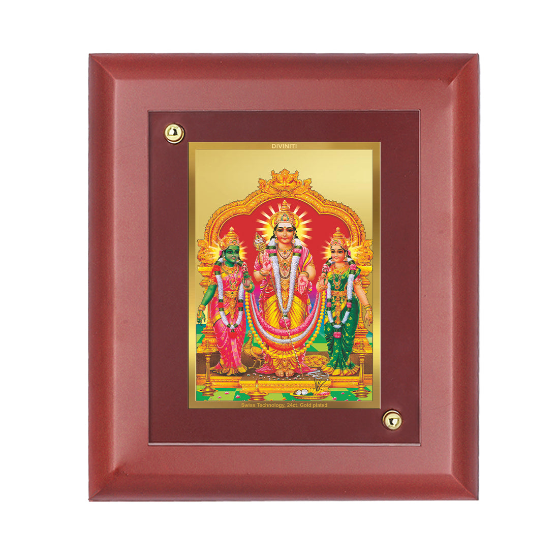 Diviniti Murugan Velli gold-plated Wall Photo Frame, Table Decor| MDF