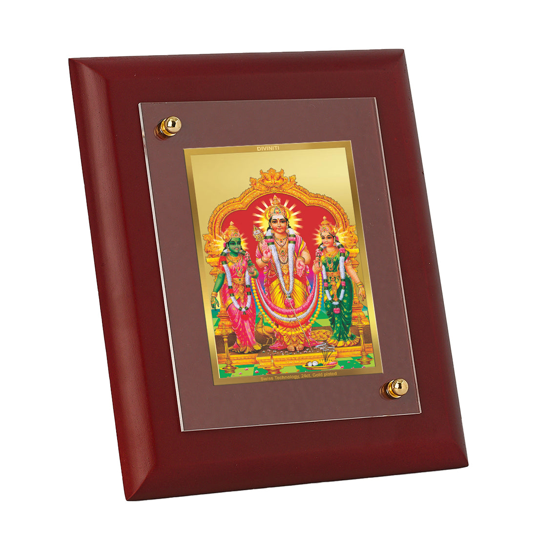 Diviniti Murugan Velli gold-plated Wall Photo Frame, Table Decor| MDF