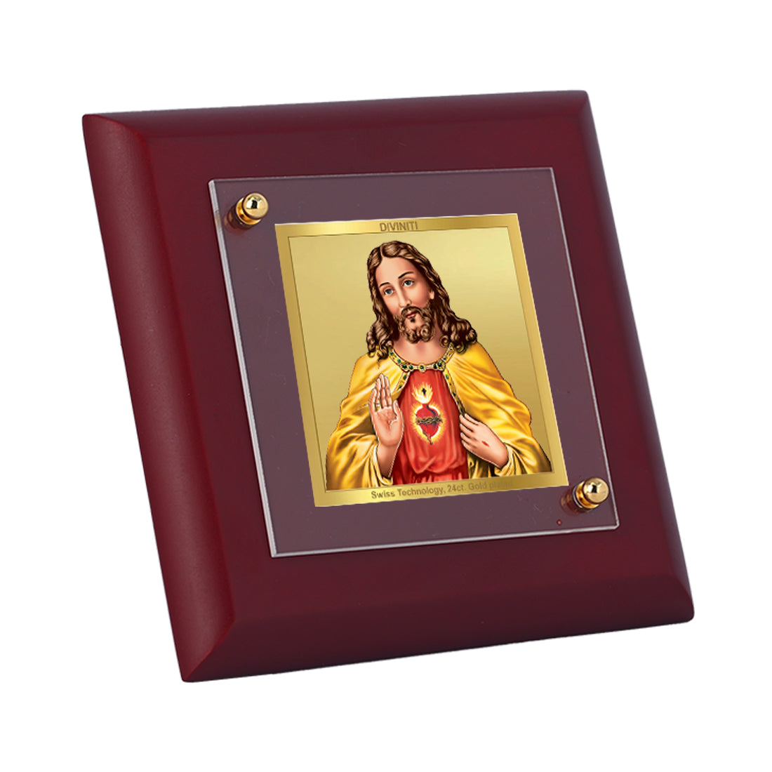 Diviniti 24K Gold Plated Jesus Frame For Home Decor Showpiece, Table T