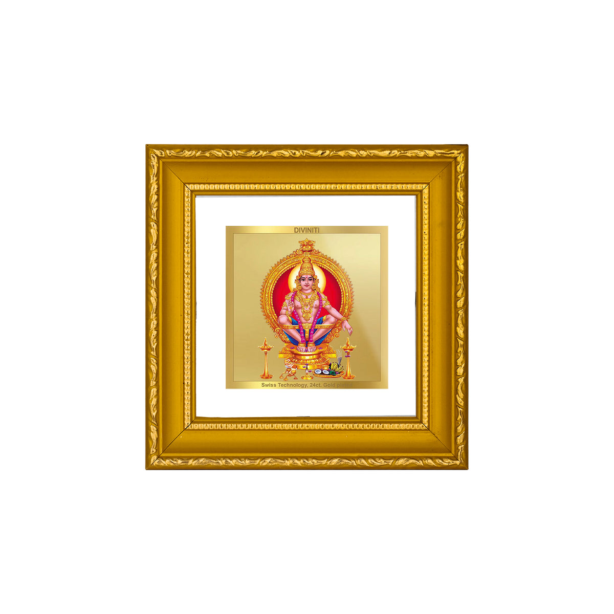 DIVINITI AYYAPAN Gold Plated Wall Photo Frame| DG Frame 101 Size 1A Wa